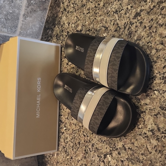 MICHAEL Michael Kors | Shoes | Mk Brandy Slides | Poshmark